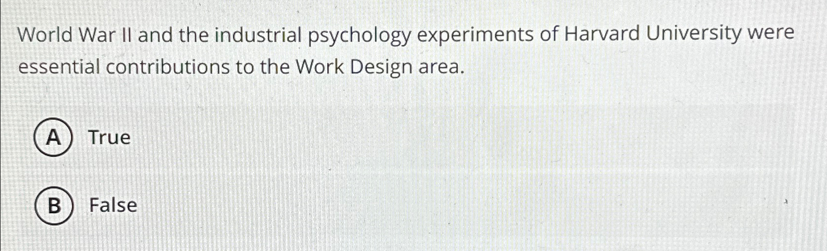 Solved World War II and the industrial psychology | Chegg.com