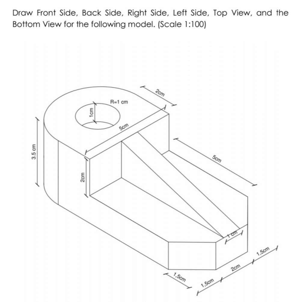 Solved Draw Front Side, Back Side, Right Side, Left Side, | Chegg.com