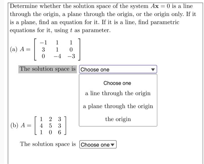Solved Determine whether the solution space of the system | Chegg.com
