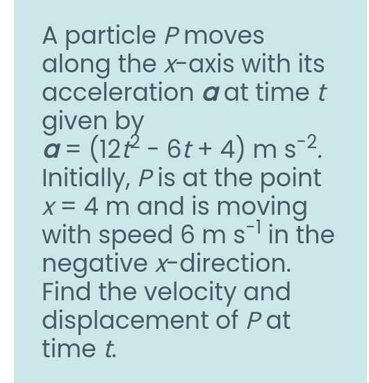 Solved A particle P moves along the x-axis with its | Chegg.com