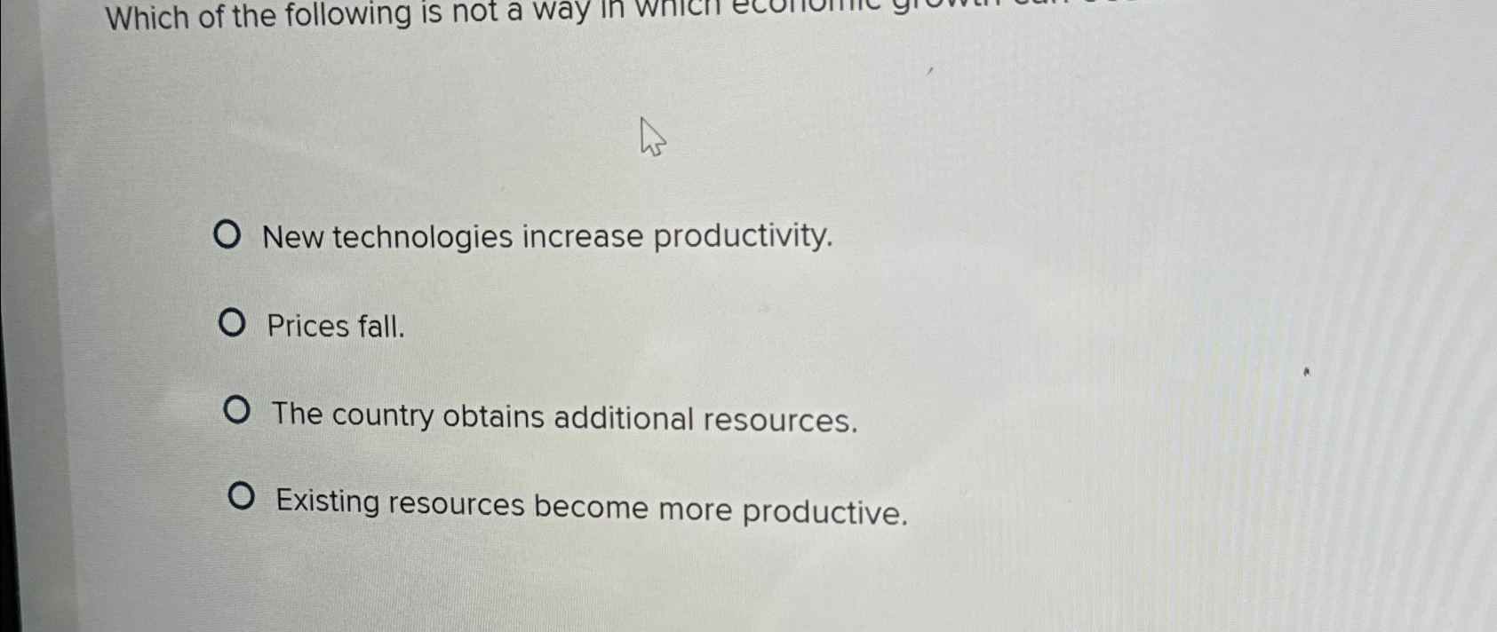 Solved New technologies increase productivity.Prices | Chegg.com