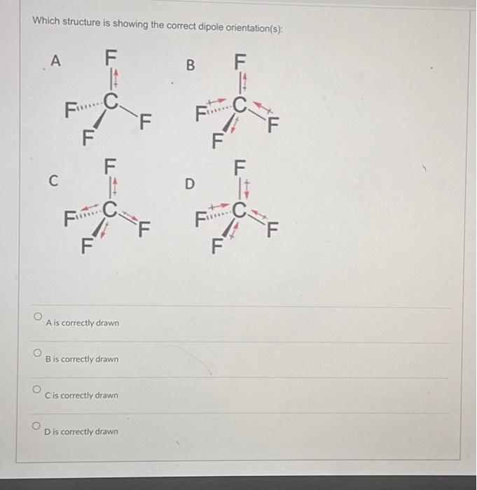 Solved Given the following structures and dipoles, which | Chegg.com