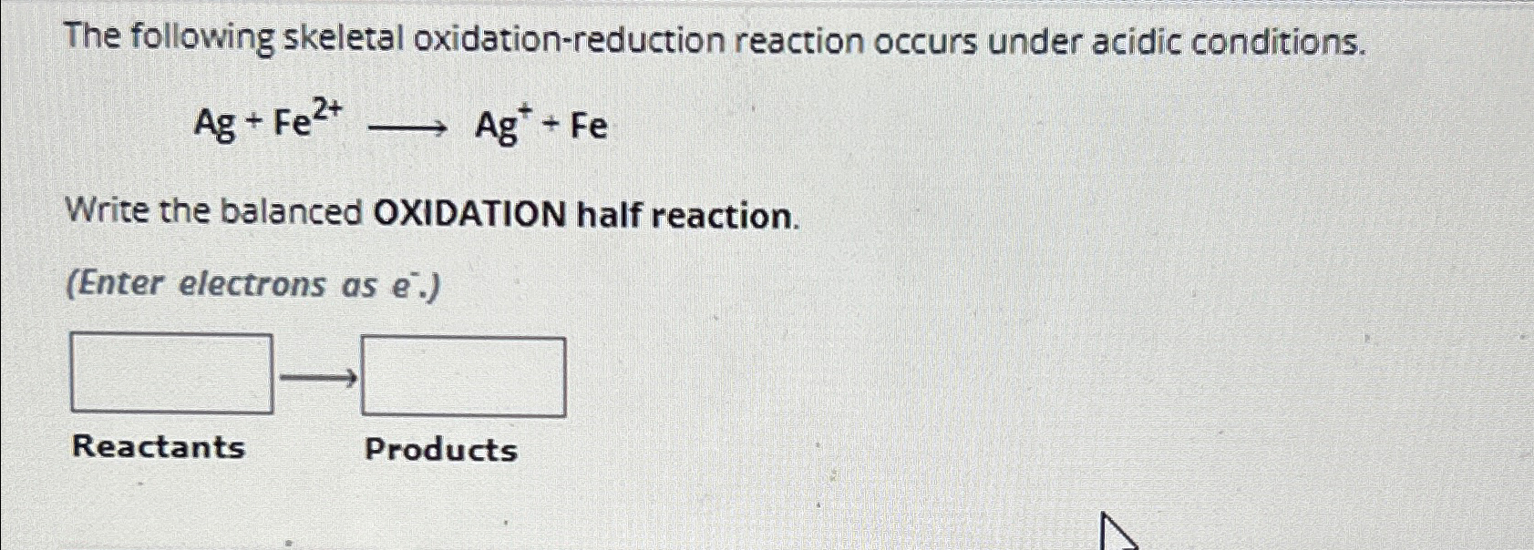 Solved The following skeletal oxidation-reduction reaction | Chegg.com