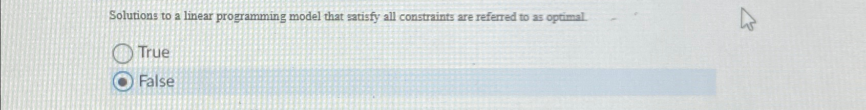 Solved Solutions to a linear programming model that satisfy | Chegg.com