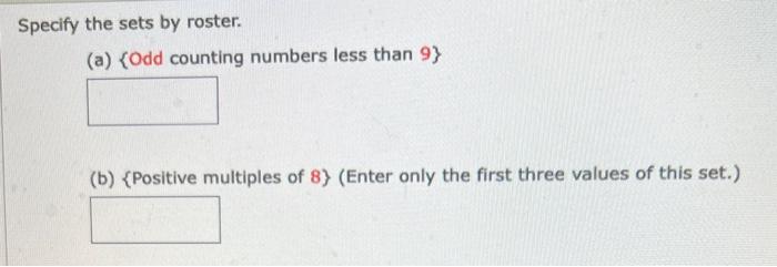 Solved Specify the set by roster. \{Distinct letters in the | Chegg.com