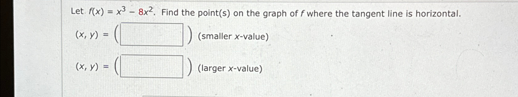 Solved Let f(x)=x3-8x2. ﻿Find the point(s) ﻿on the graph of | Chegg.com
