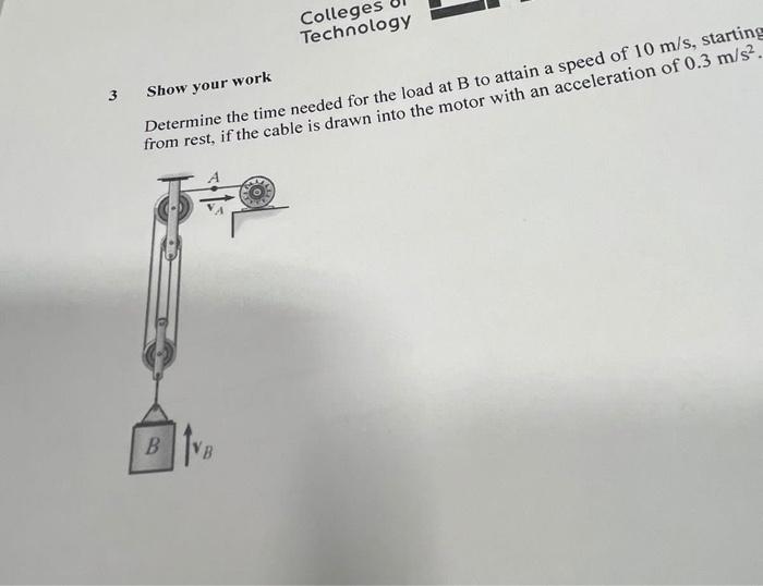 Solved Technology Determine the time needed for the load at | Chegg.com