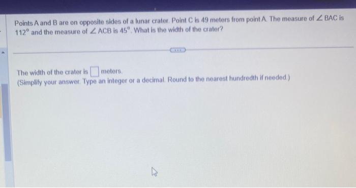 Solved Points A and B are on opposite sides of a lunar | Chegg.com