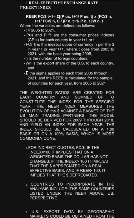 ITHE NOMINAL EFFECTIVE EXCHANGE RATE (NEER) INDEX | Chegg.com