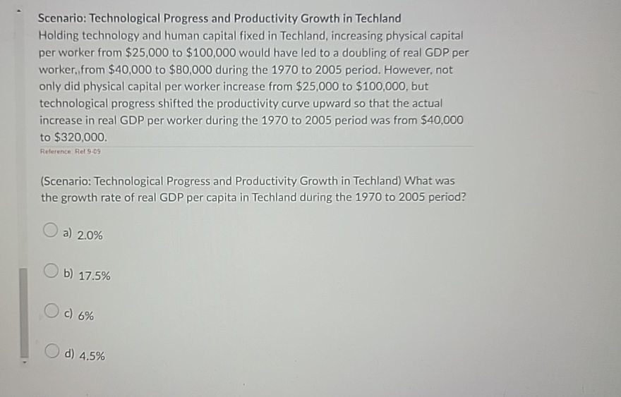 Solved Scenario: Technological Progress and Productivity | Chegg.com