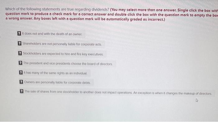 Solved Which of the following statements are true regarding | Chegg.com