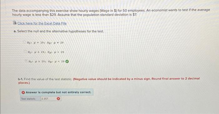 The data accompanying this exercise show hourly wages | Chegg.com