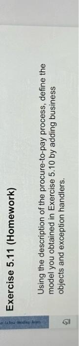 Solved Exercise 5.9 (Homework) Using the description of | Chegg.com