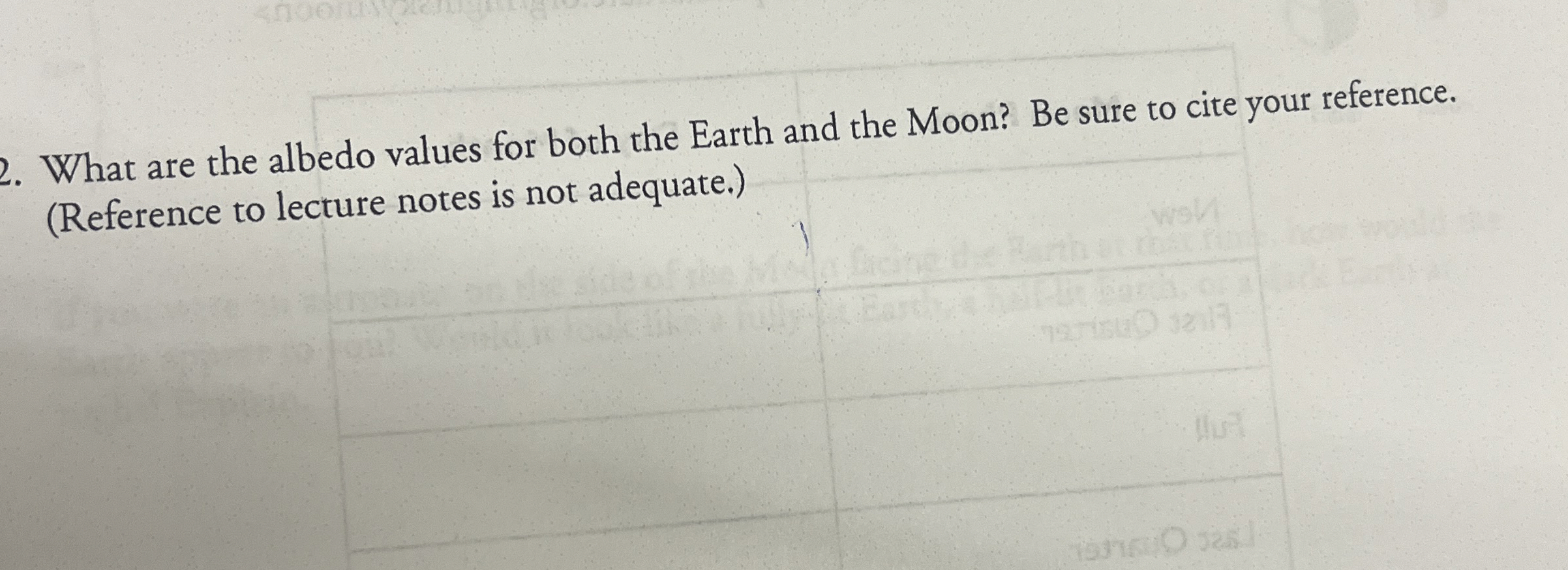 Solved What are the albedo values for both the Earth and the | Chegg.com
