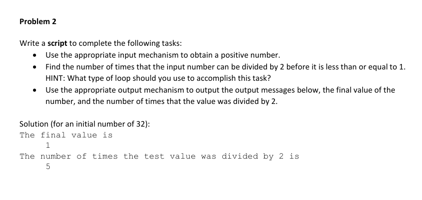 Solved Problem 2Write a script to complete the following | Chegg.com