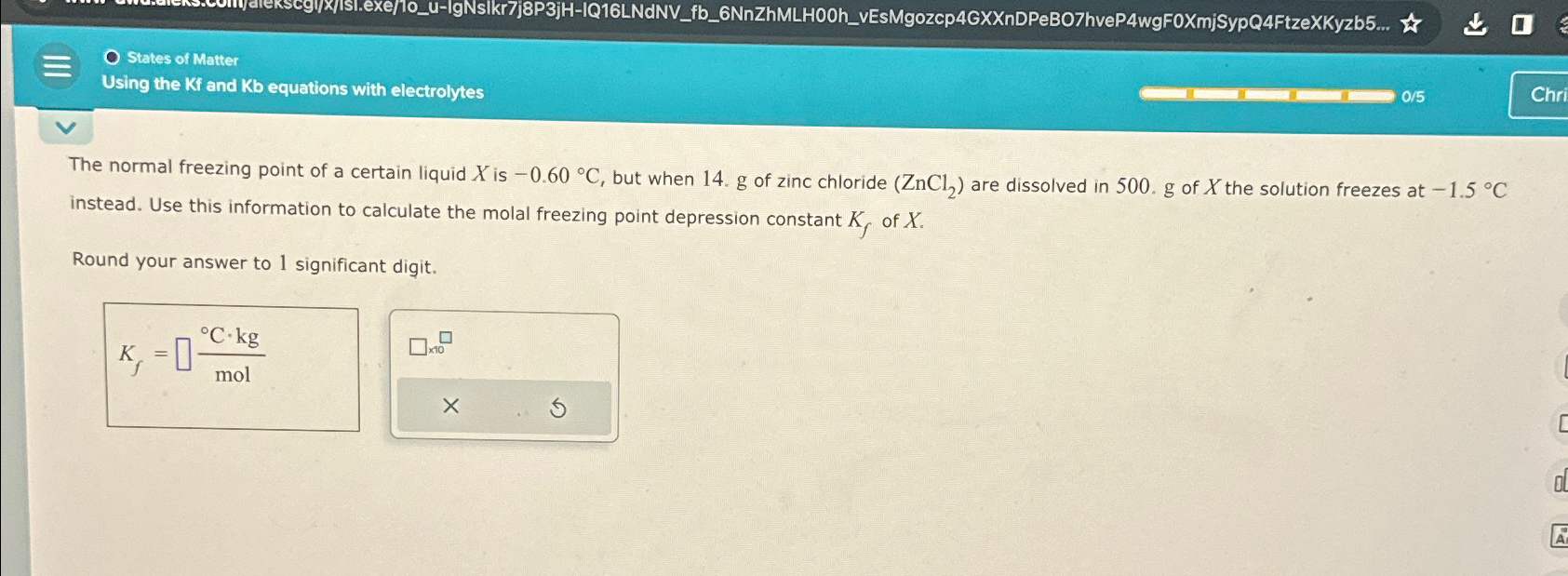 Solved States of MatterUsing the Kf ﻿and Kb ﻿equations with | Chegg.com
