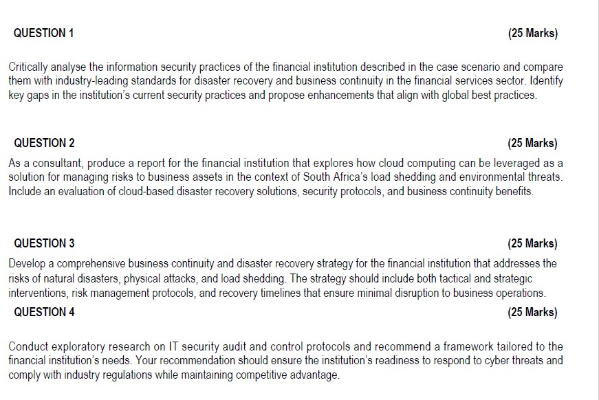 Solved QUESTION 1(25 ﻿Marks)Critically analyse the | Chegg.com