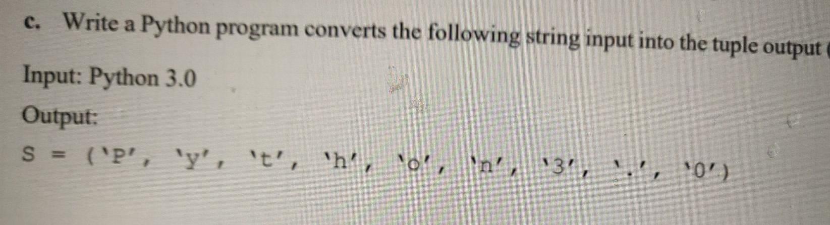 Solved c. Write a Python program converts the following | Chegg.com