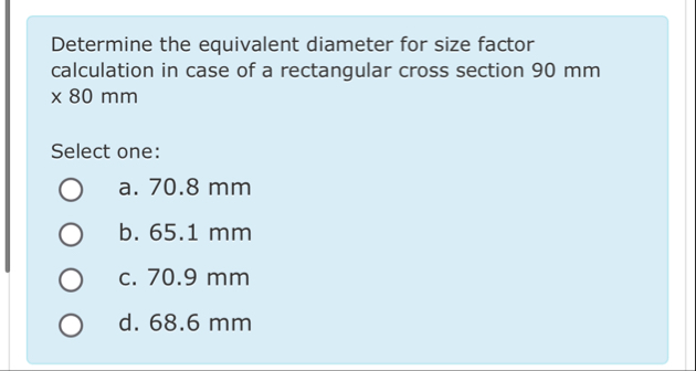 Solved Determine the equivalent diameter for size factor | Chegg.com
