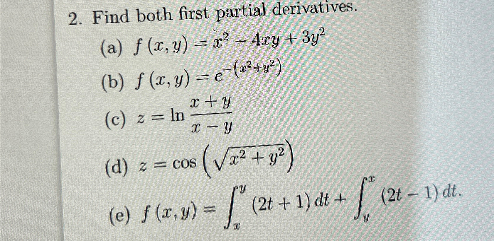 Solved Find both first partial | Chegg.com