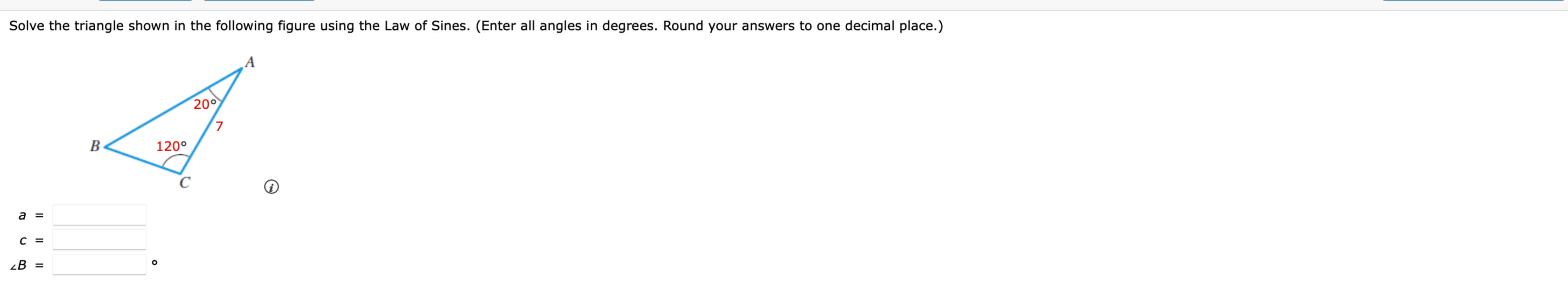 Solved Solve the triangle shown in the following figure | Chegg.com