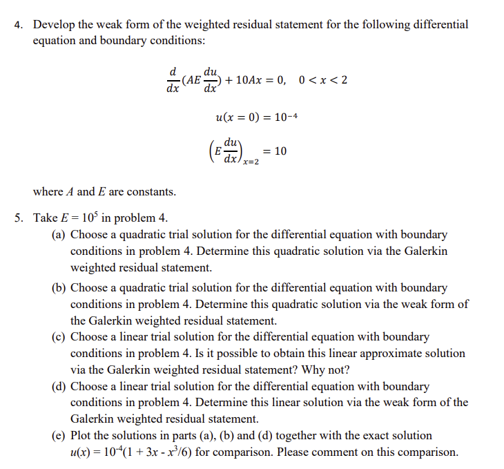 Solved Develop the weak form of the weighted residual | Chegg.com