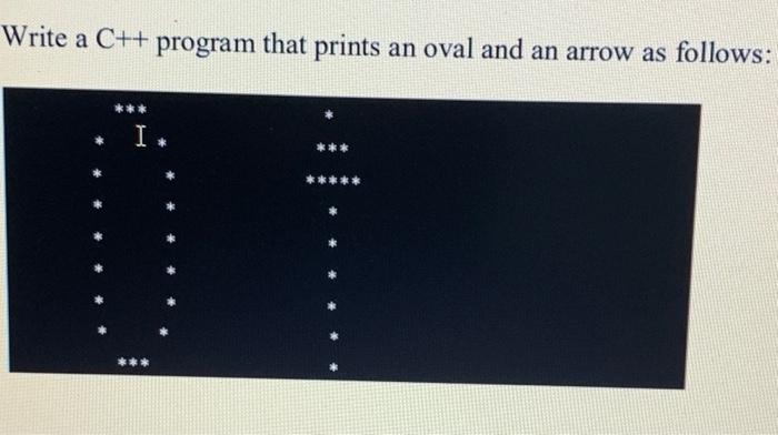 Solved Write a C++ program that prints an oval and an arrow | Chegg.com