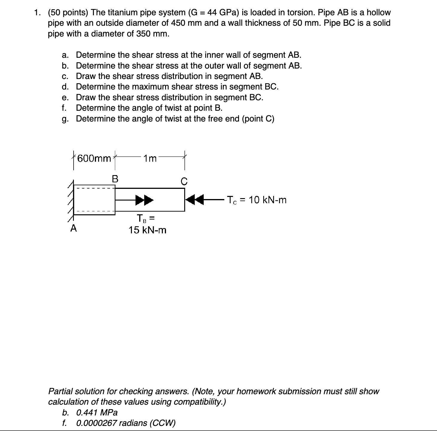 Solved 1. ( 50 ﻿points) ﻿The titanium pipe system | Chegg.com