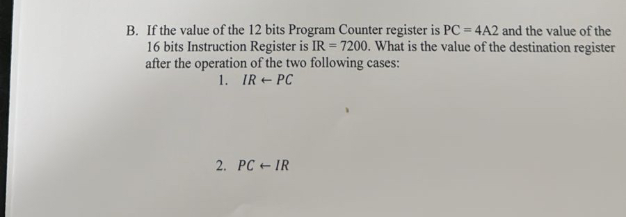 Solved B. ﻿If the value of the 12 ﻿bits Program Counter | Chegg.com