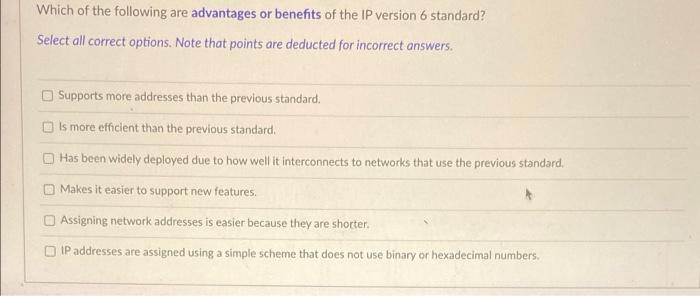 Solved Which of the following are advantages or benefits of | Chegg.com