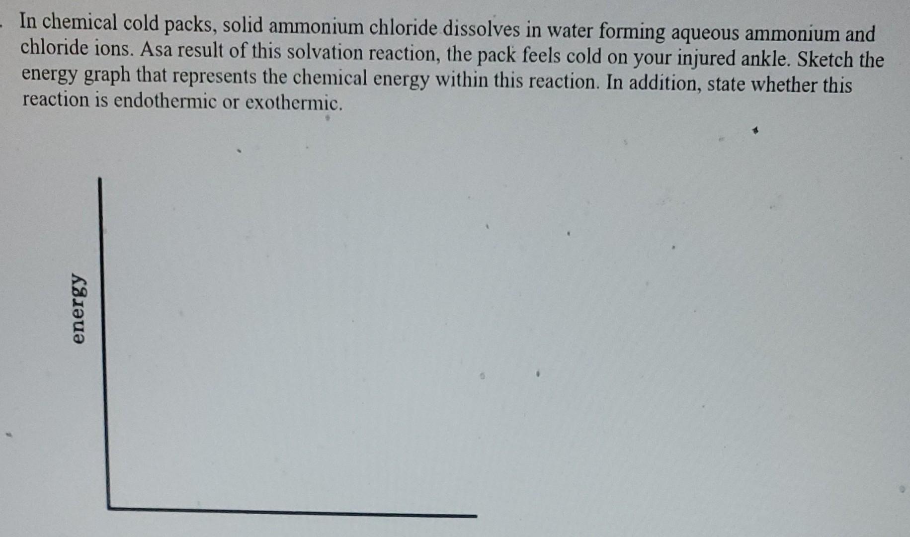 Solved In chemical cold packs, solid ammonium chloride | Chegg.com