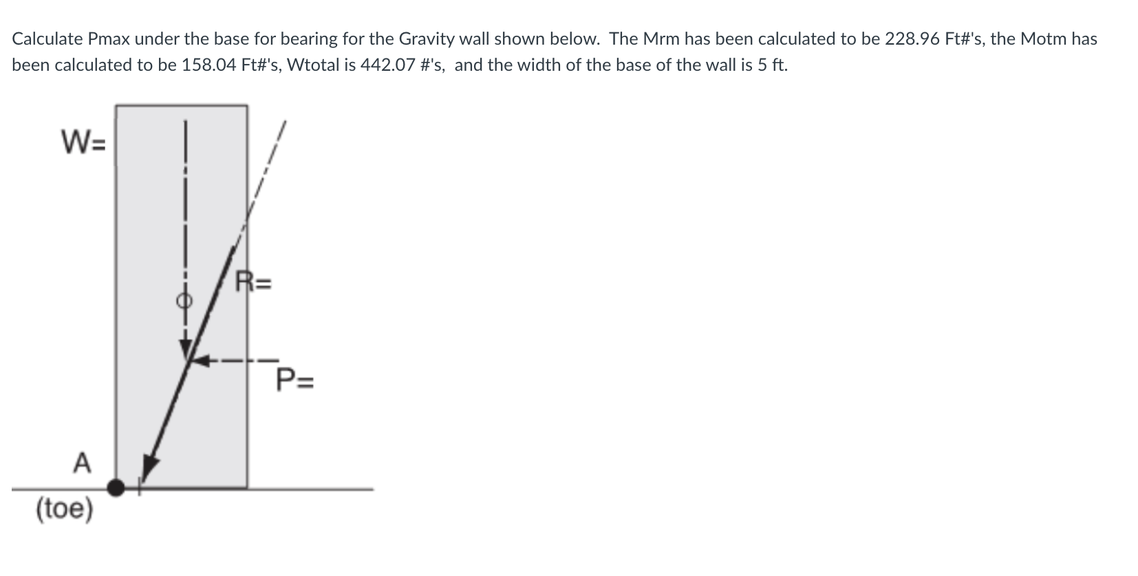 Solved Calculate Pmax under the base for bearing for the | Chegg.com