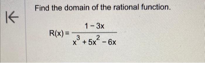 Solved Find the domain of the rational function. | Chegg.com