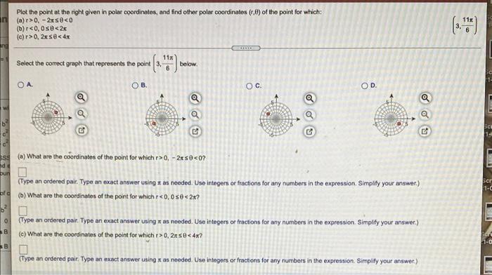 Solved Plot the point at the right given in polar | Chegg.com