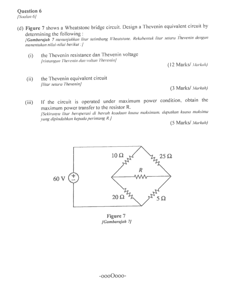 Solved Question 6 /Soulan 6/ (d) Figure 7 shows a Wheatstone | Chegg.com