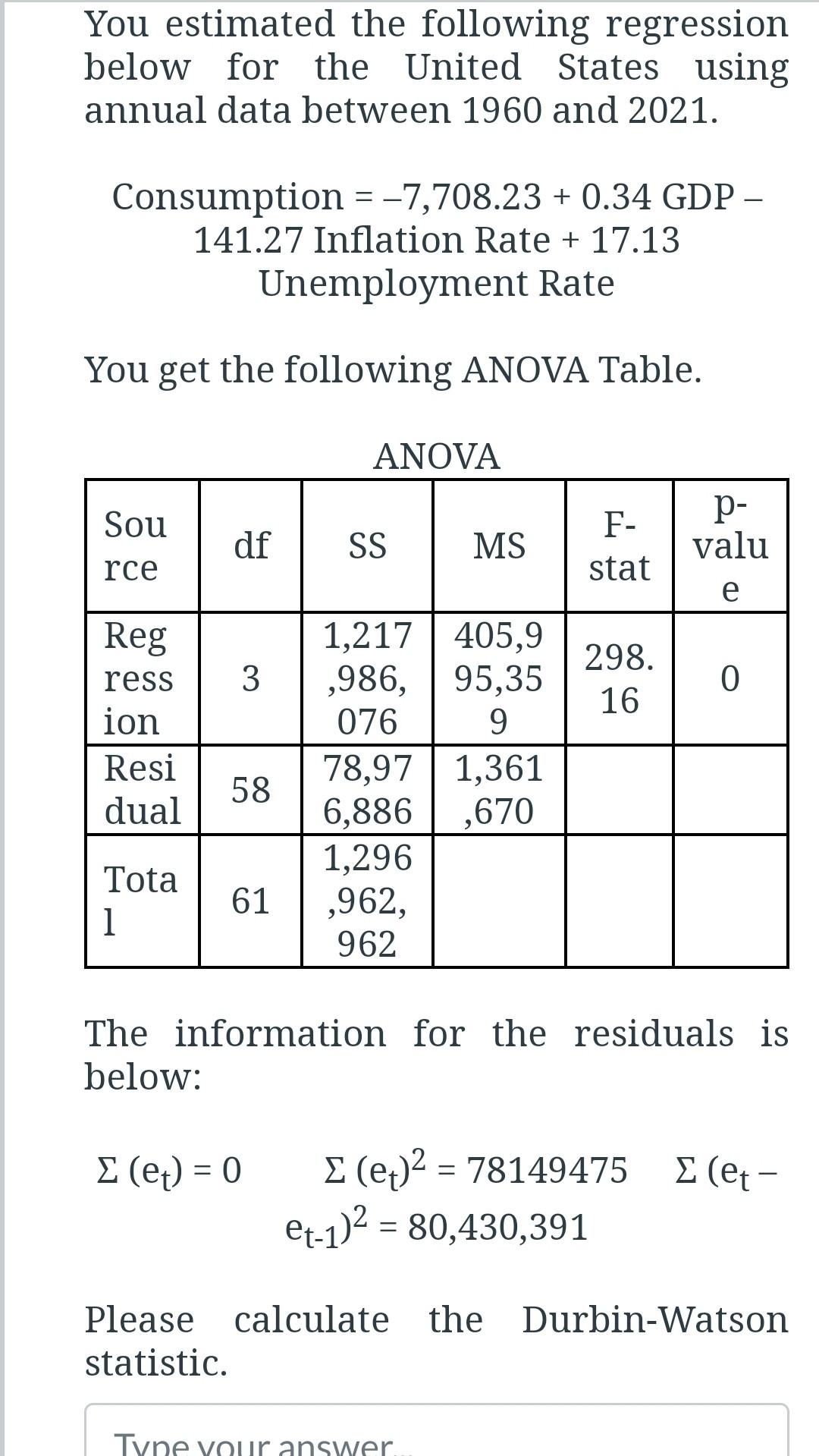 Solved 0.5 points Assume that Sum of Squares due to the | Chegg.com