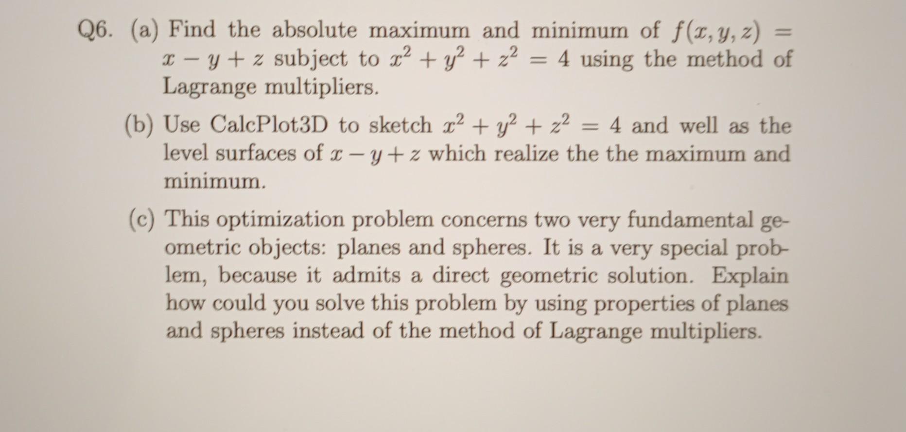 Solved 26. (a) Find the absolute maximum and minimum of | Chegg.com