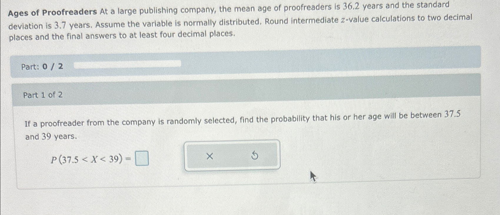 Solved Ages of Proofreaders At a large publishing company, | Chegg.com