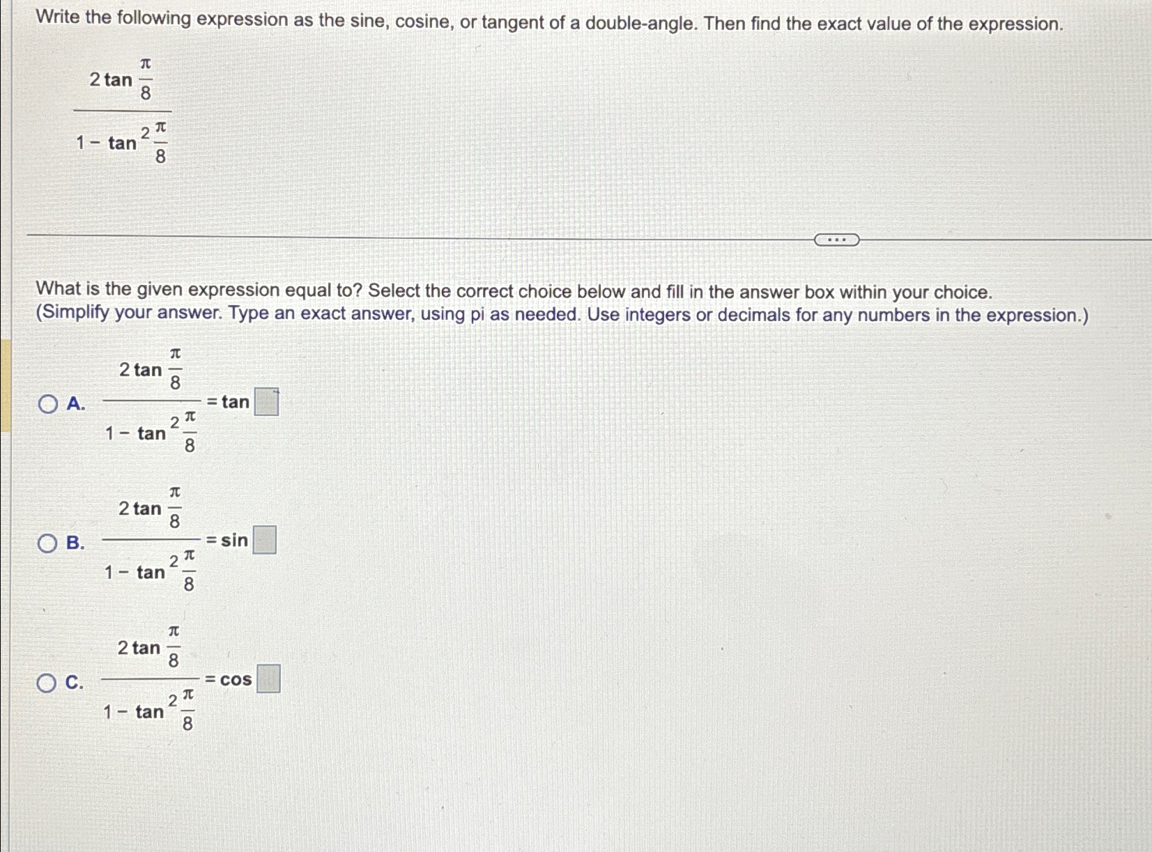 Solved Write the following expression as the sine, ﻿cosine, | Chegg.com