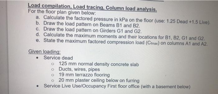 Solved Load compilation, Load tracing, Column load analysis. | Chegg.com