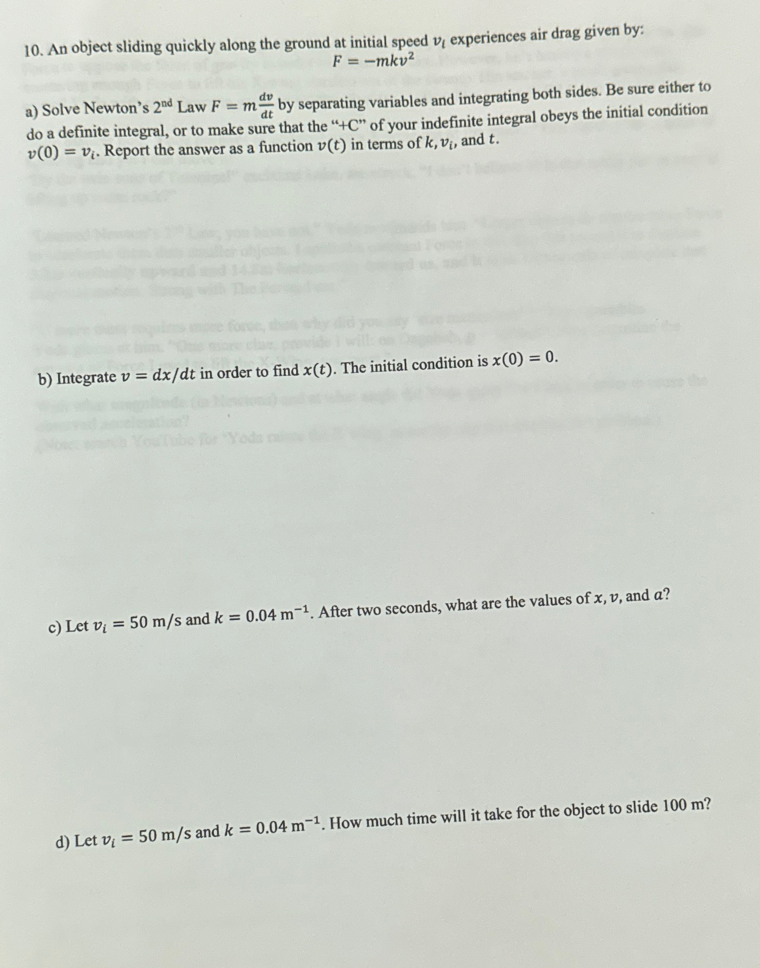 Solved An object sliding quickly along the ground at initial | Chegg.com