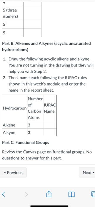 Solved Part A. Alkanes (acyclic saturated hydrocarbons) 1. | Chegg.com