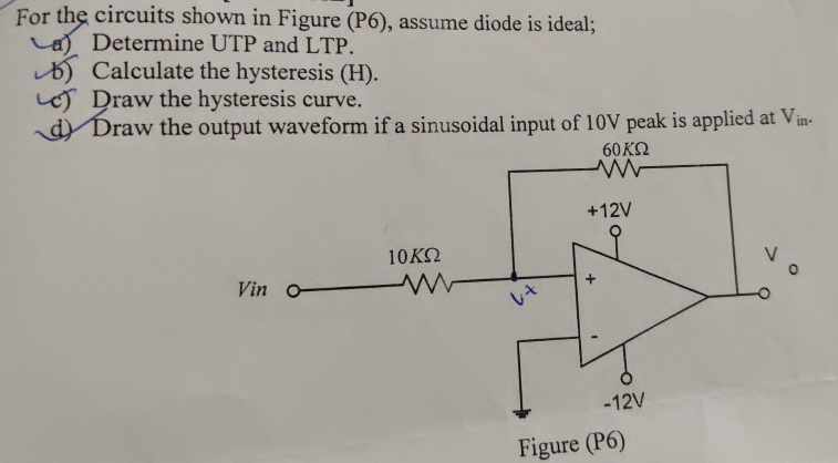 Solved For the circuits shown in Figure (P6), assume diode | Chegg.com