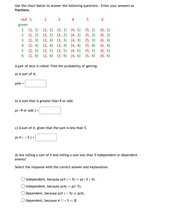 Solved Use the chart below to answer the following | Chegg.com