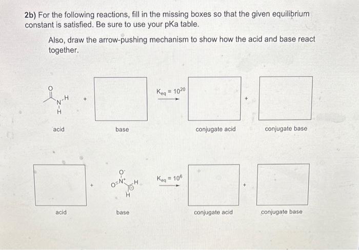 Solved 2b) For the following reactions, fill in the missing | Chegg.com