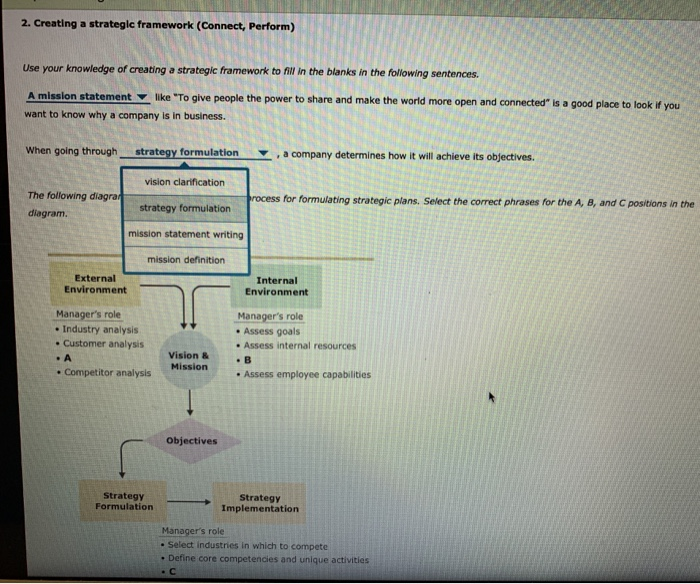 [solved]-2 Creating Strategic Framework Connect Perform Use Knowledge ...