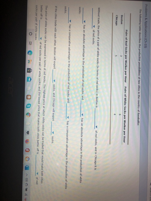 Solved Problems & Applications (Ch 03) The following table | Chegg.com