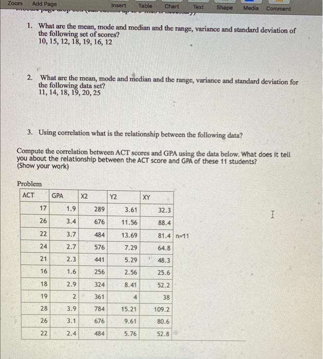 Solved Zoom Add Page Insert Table Chart Text 27 Shape Media | Chegg.com