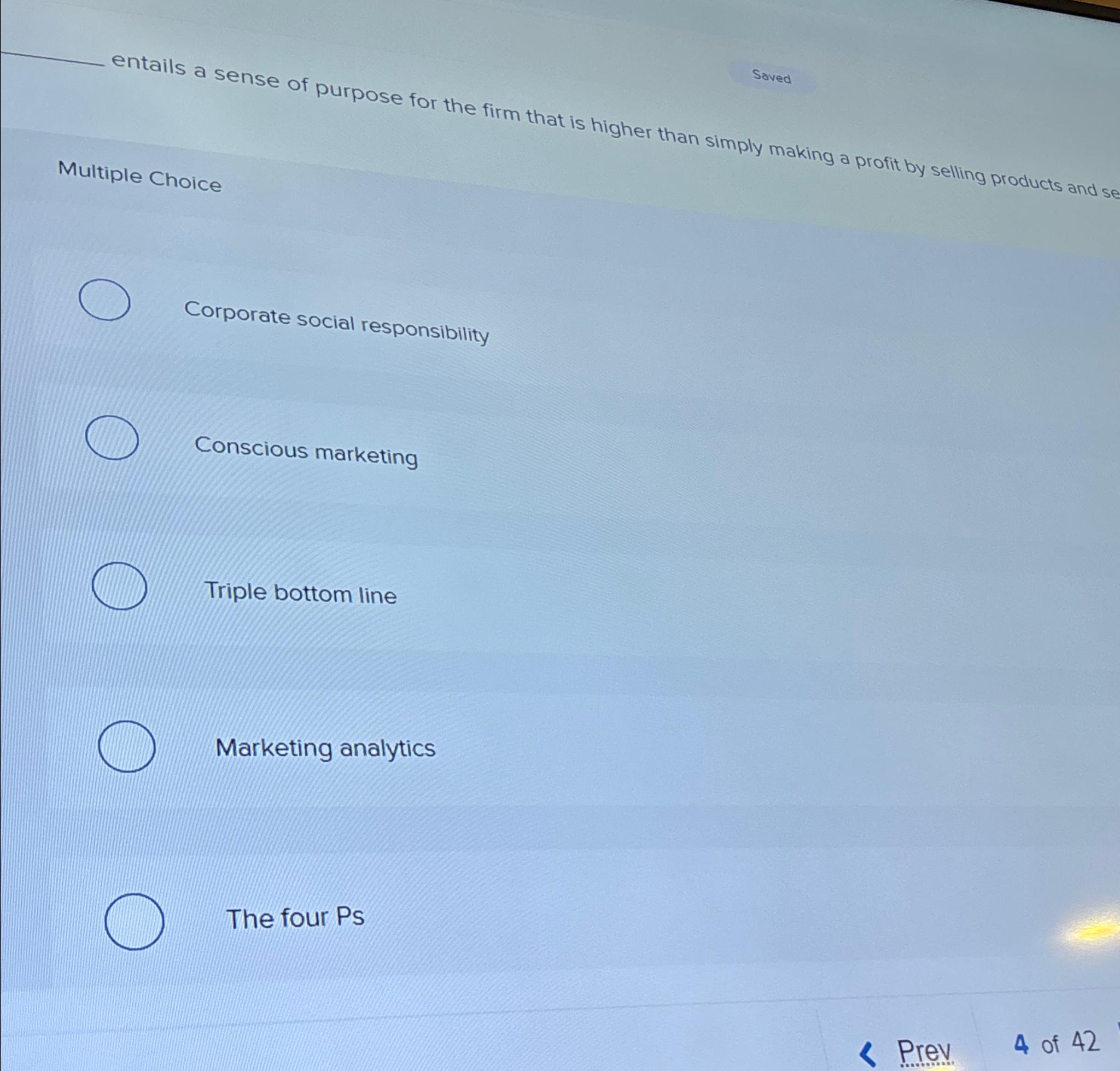 Solved entails a sense of purpose for the firm that is | Chegg.com