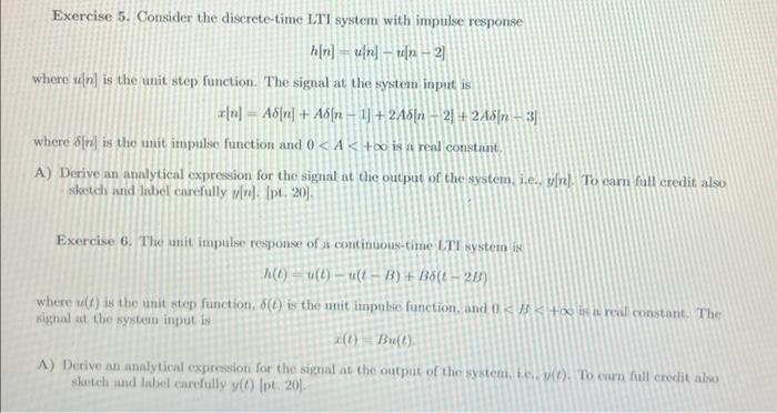 Exercise 5. Consider the discrete-time LTI system | Chegg.com